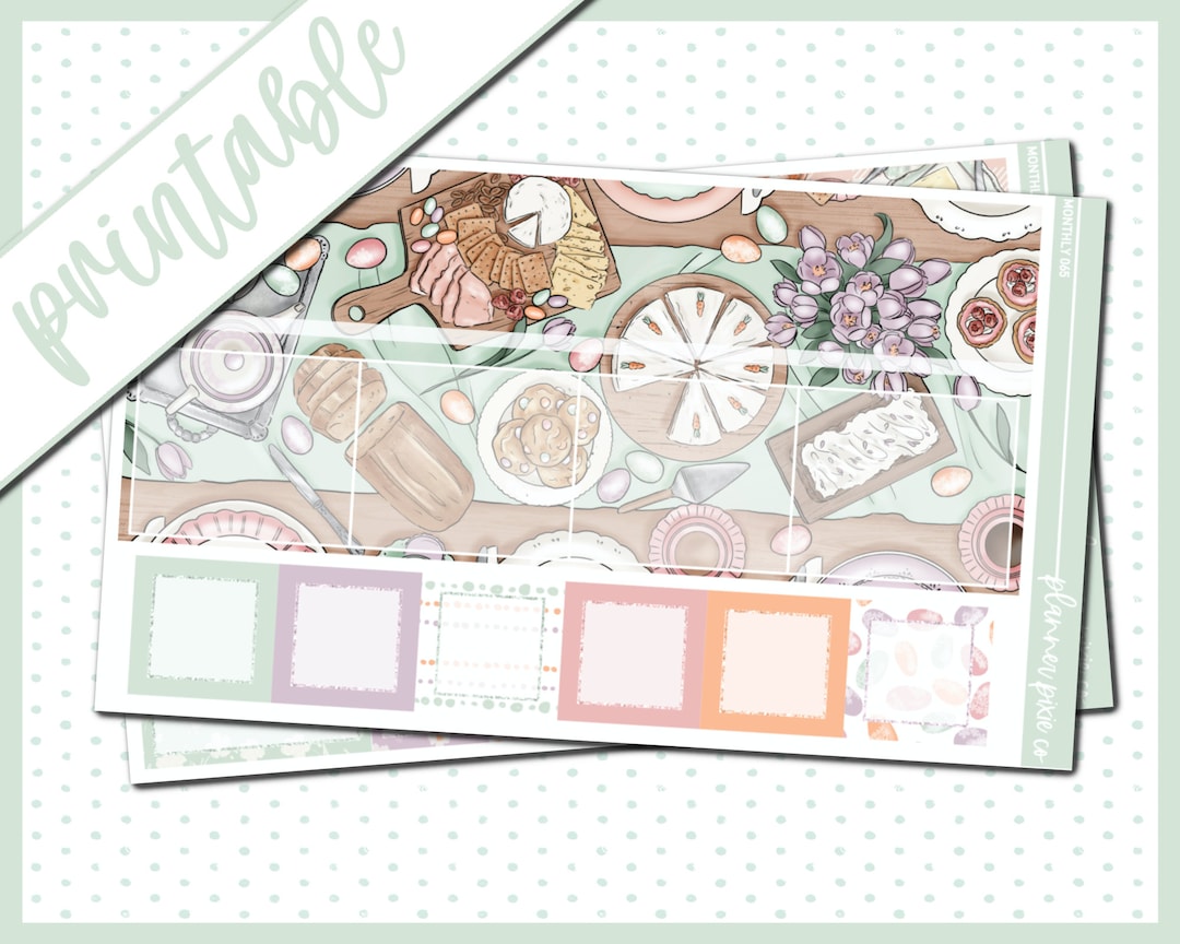 Printable Kit, Printable , Cut Line Files, Instant Download, Monthly ...