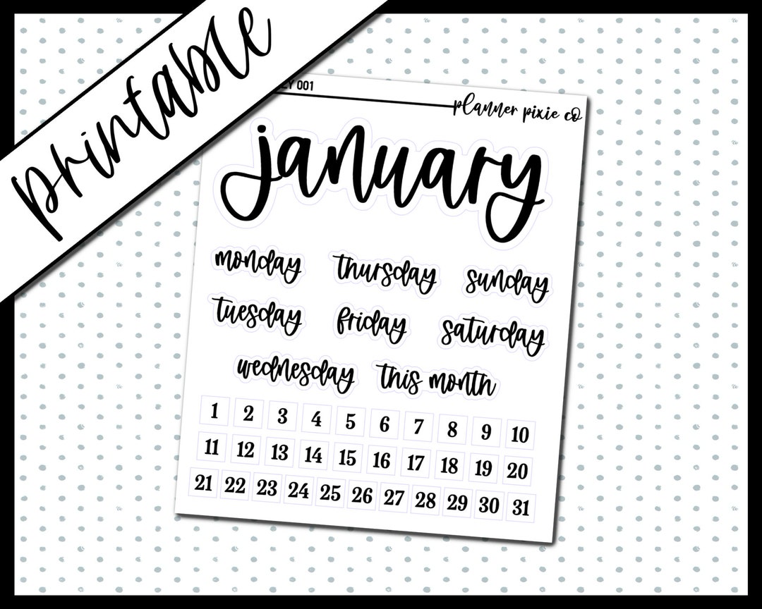 Foil Ready, Printable Monthly Scripts, Printable , Cut Line Files ...