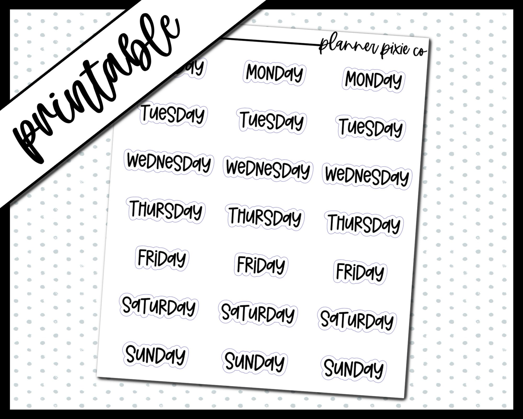 Foil Ready Printable Stickers Overlays Digital Planner - Etsy