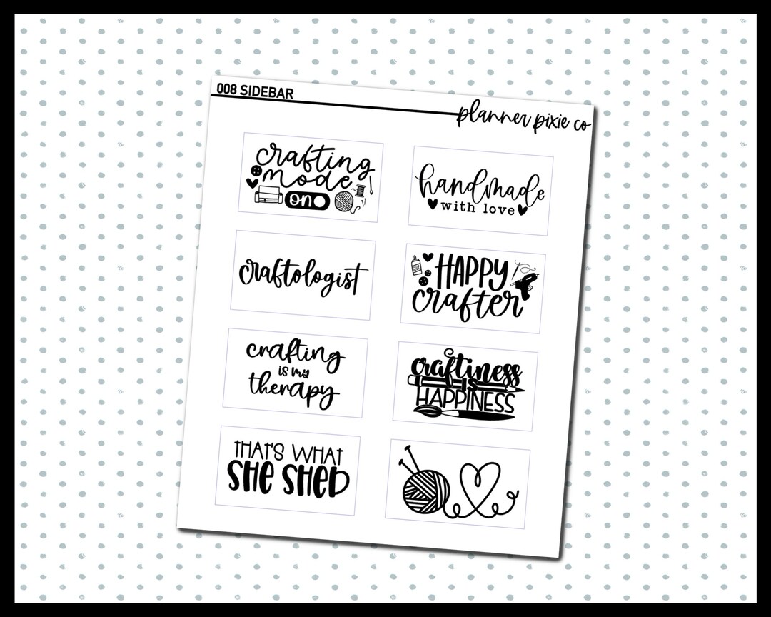 Foiled Overlay SIDEBAR Quotes, (008) Quote Stickers, Crafting, She Shed ...