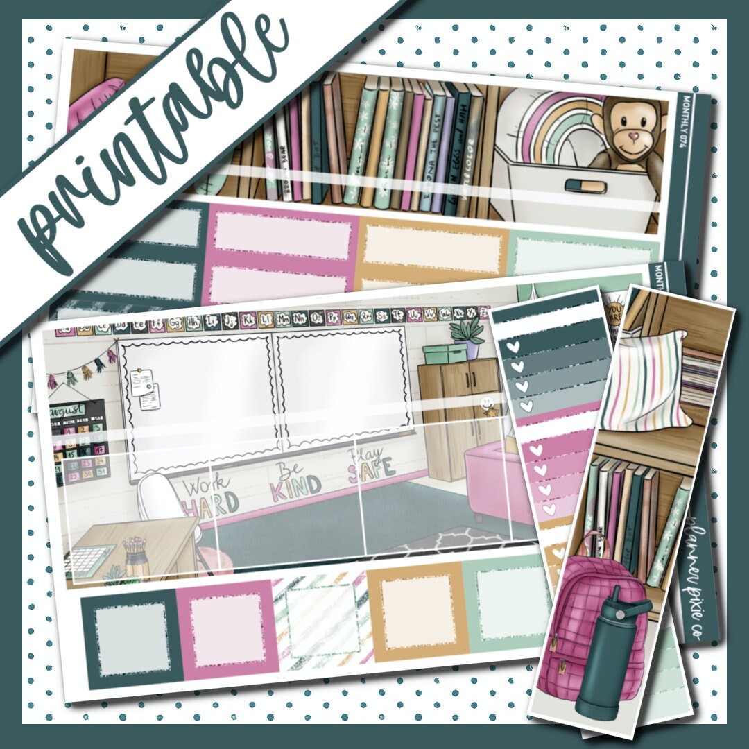 Printable Kit, Printable , Cut Line Files, Instant Download, Monthly ...