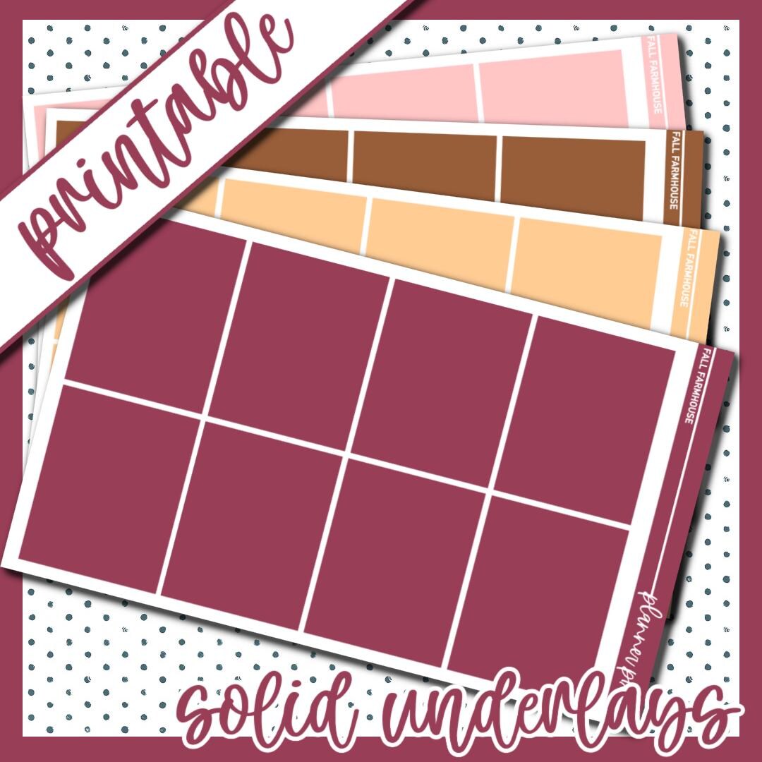 Printable Stickers, Digital Planner Stickers, Solid Underlays, Bougie ...