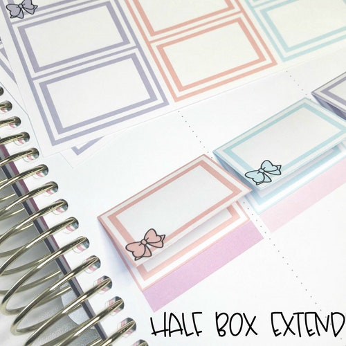 Box Extenders Full Box Planner Stickers Bow Foldable - Etsy