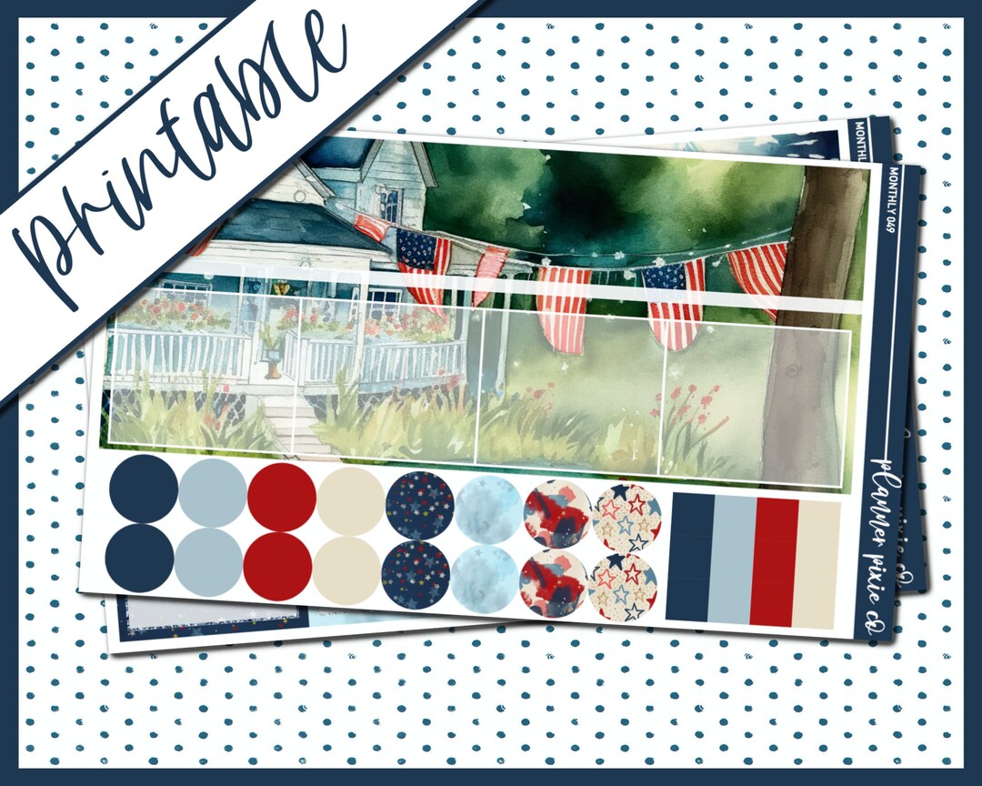 Printable Kit, Printable , Cut Line Files, Instant Download, Monthly ...