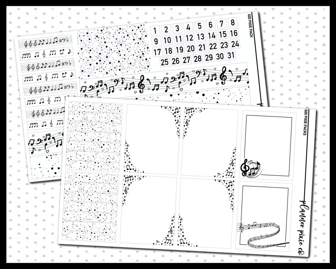 Foil Bundle, (020), Pixie Pack, Music, Musical, Concert, Music Notes - Etsy