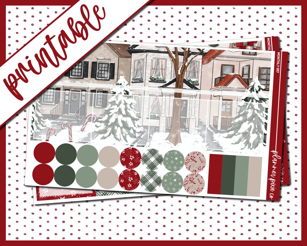 Printable Kit, Printable , Cut Line Files, Instant Download, Monthly ...