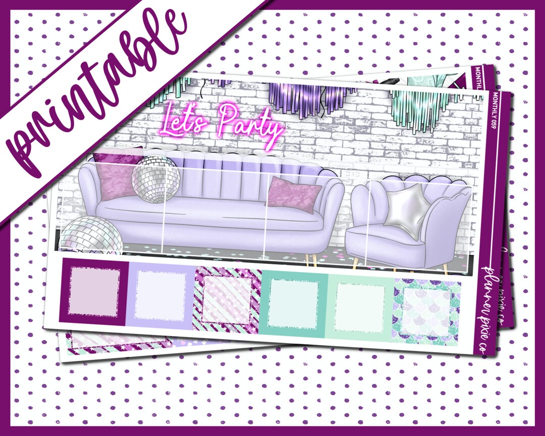 Printable Kit, Printable , Cut Line Files, Instant Download, Monthly ...