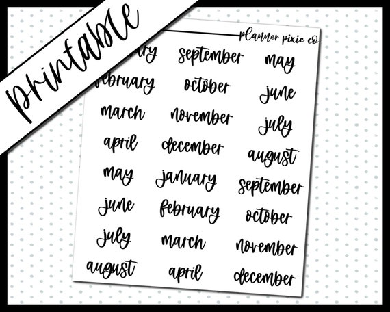 Foil Ready Printable Stickers Overlays Digital Planner | Etsy