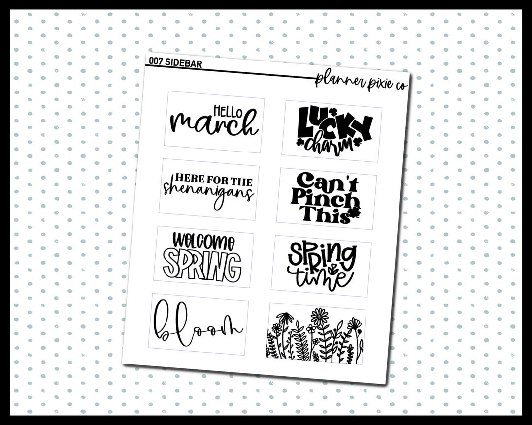 Foiled Overlay SIDEBAR Quotes, (007) Quote Stickers, March, St Patricks ...
