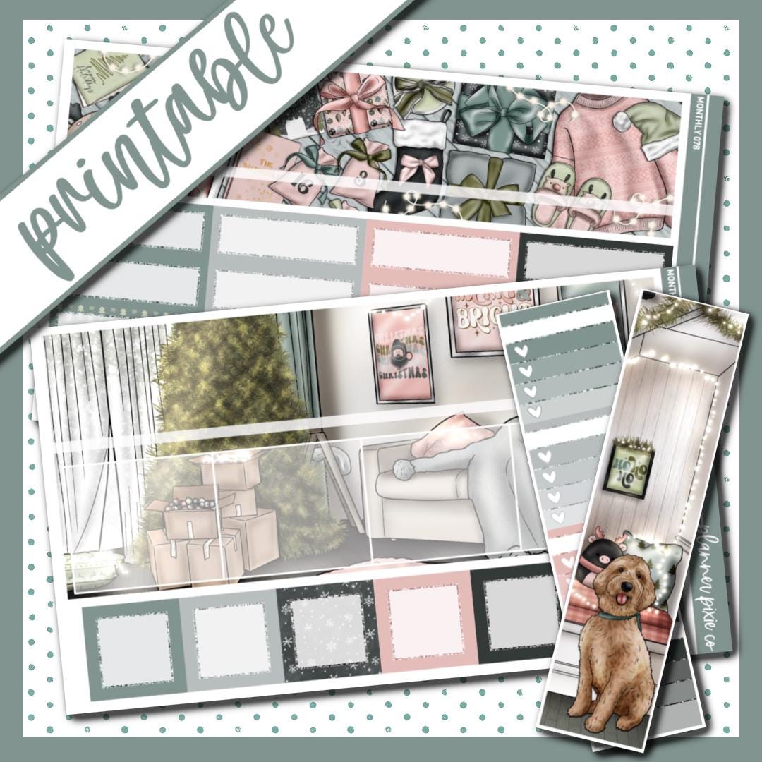 Printable Kit, Printable , Cut Line Files, Instant Download, Monthly ...