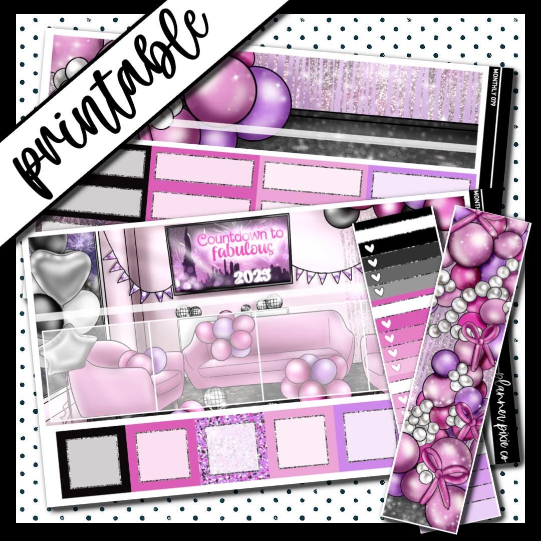 Printable Kit, Printable , Cut Line Files, Instant Download, Monthly ...