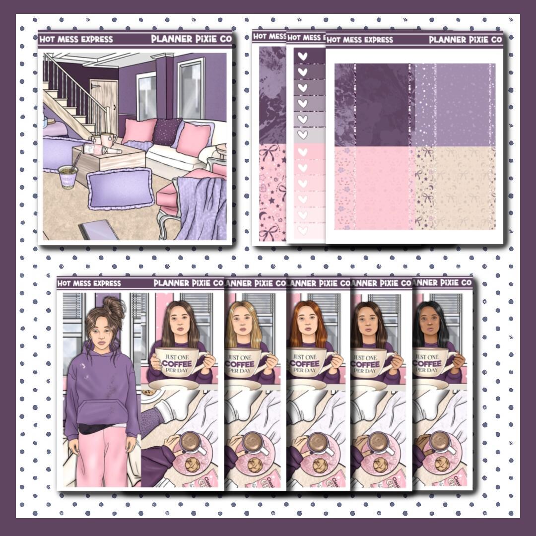 Add on Box, Stickers for Use With Standard Vertical Planners, "hot Mess ...