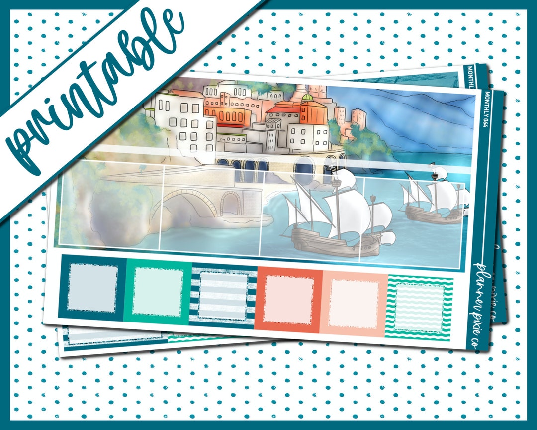 Printable Kit, Printable , Cut Line Files, Instant Download, Monthly ...