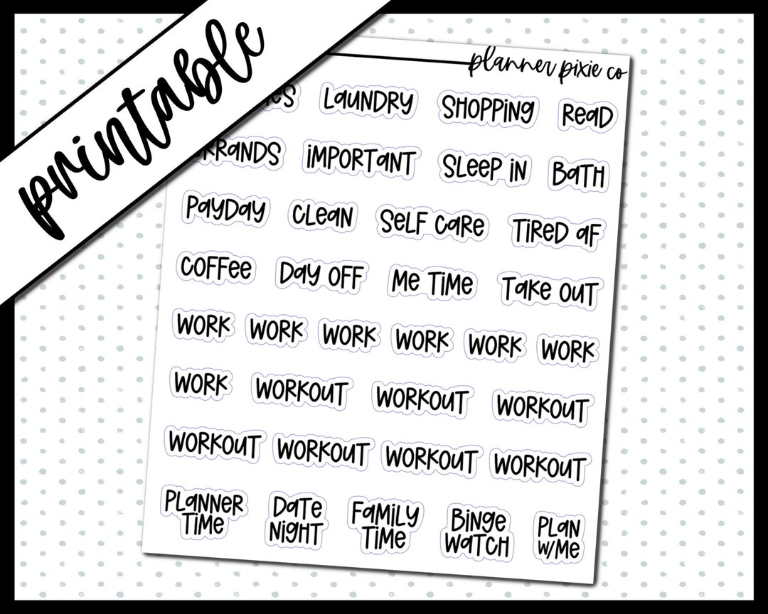 Foil Ready, Printable Stickers, Overlays, Digital Planner Stickers ...