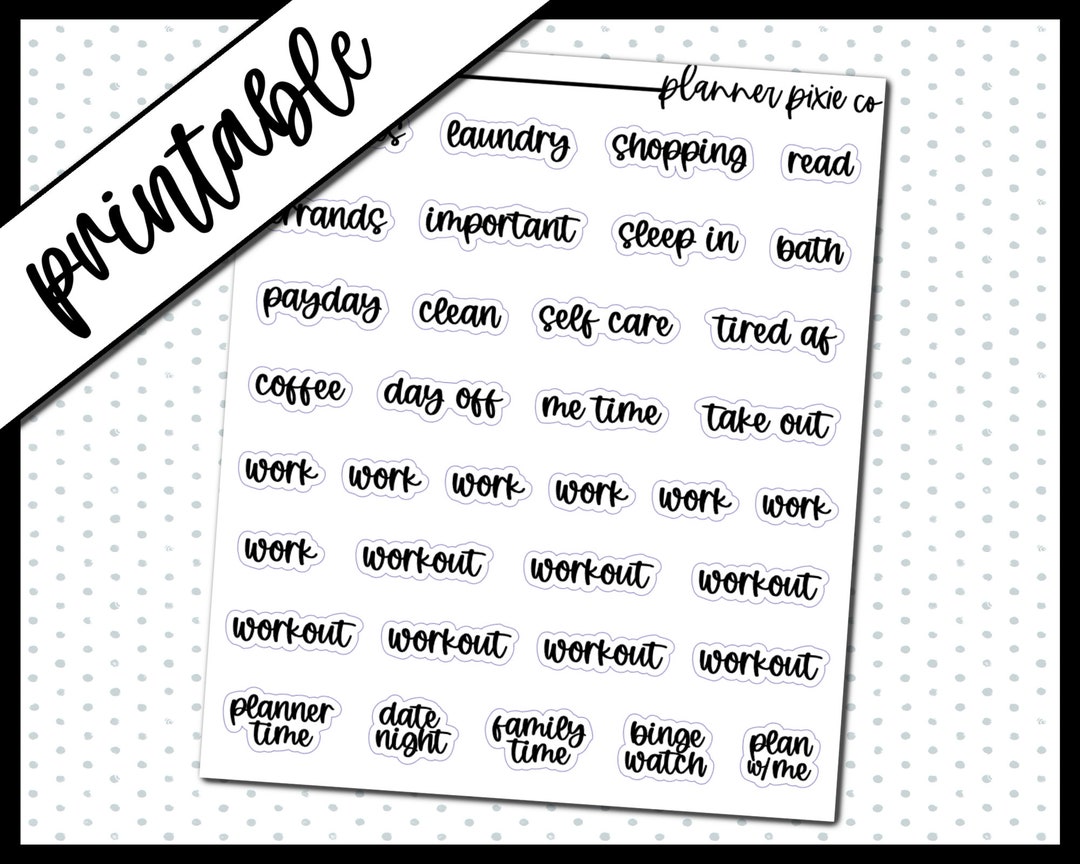 Foil Ready, Printable Stickers, Overlays, Digital Planner Stickers ...