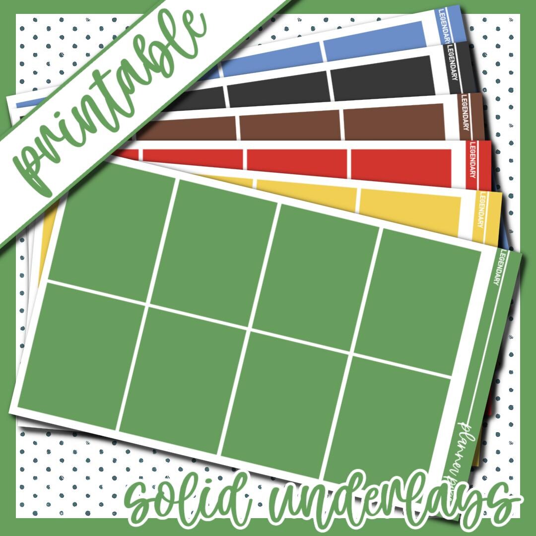 Printable Stickers, Digital Planner Stickers, Solid Underlays, Bougie ...