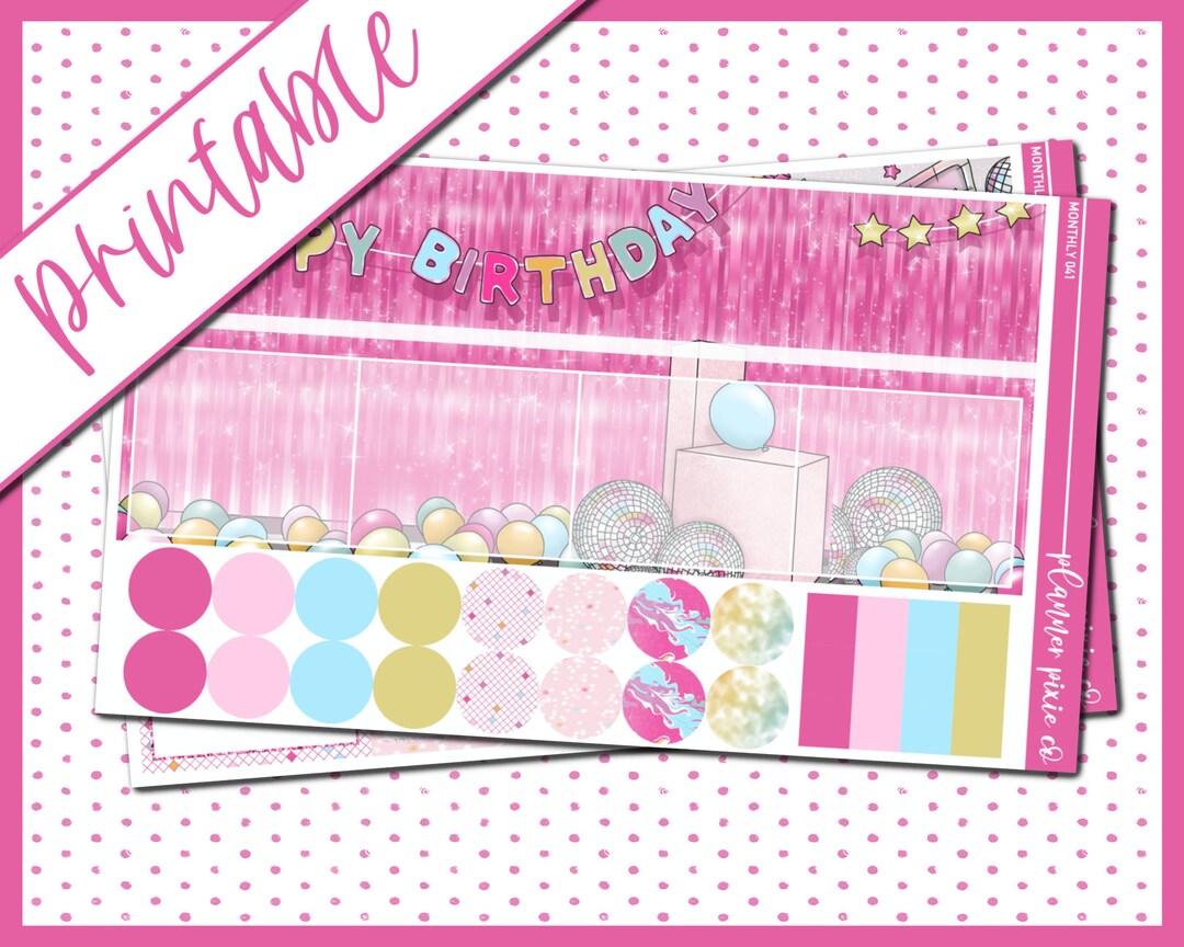 Printable Kit, Printable , Cut Line Files, Instant Download, Monthly ...