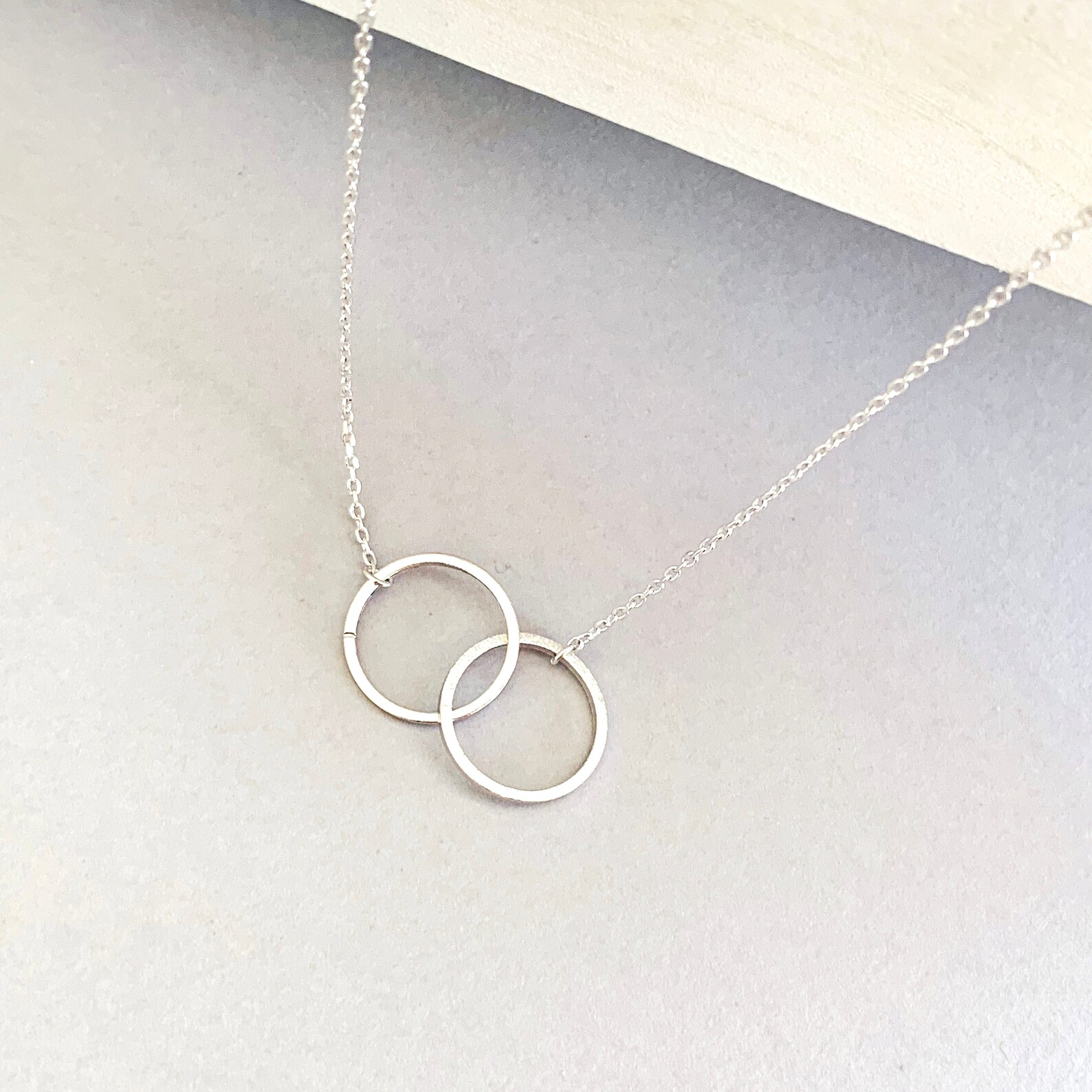 Infinity Circle Necklace Interlocking Circle Necklace Double | Etsy