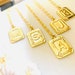 Square Initial Necklace for Her, Gold Square Initial Necklace ...