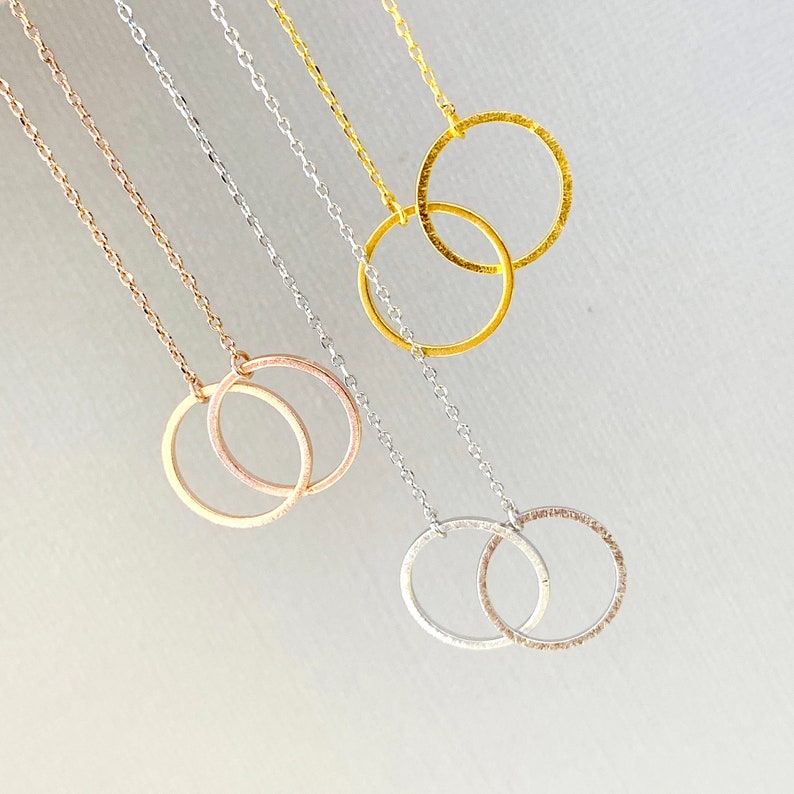 Infinity Circle Necklace Interlocking Circle Necklace Double | Etsy