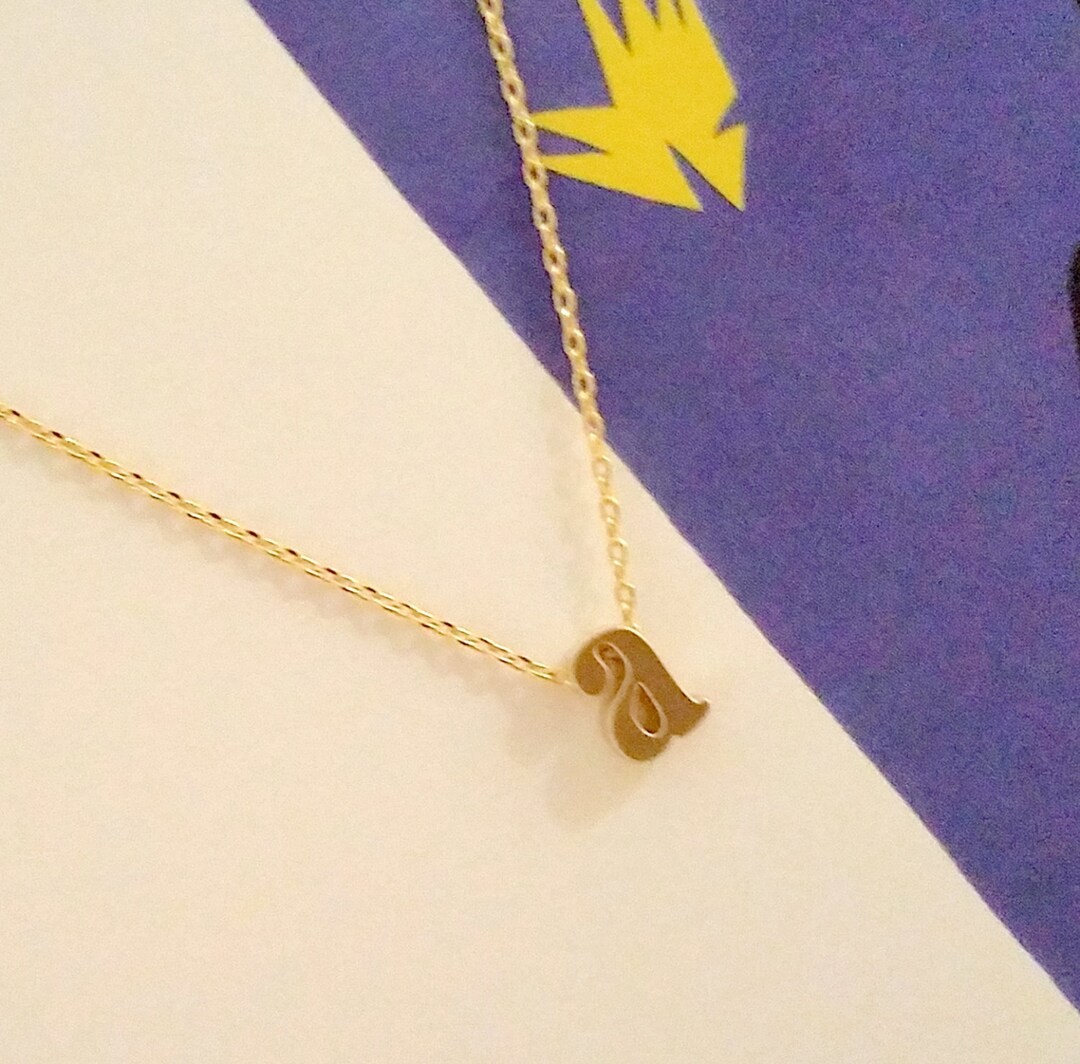 Gold Plated Lowercase Initial Necklace: Personalized Alphabet Charm - Etsy