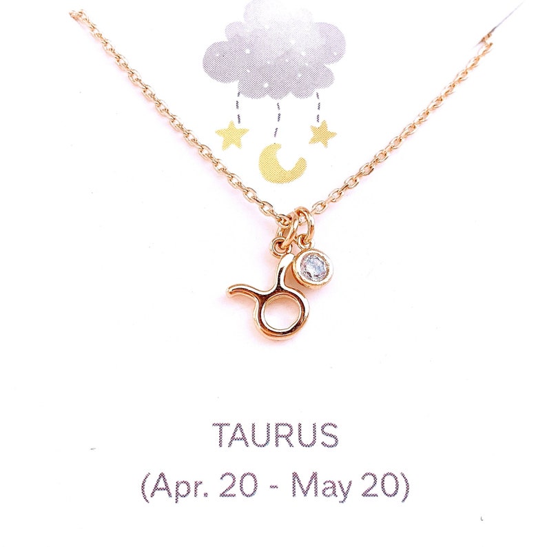 Taurus Necklace Birthstone Necklace Astrology Sign Gold - Etsy