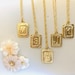 Square Initial Necklace for Her, Gold Square Initial Necklace ...
