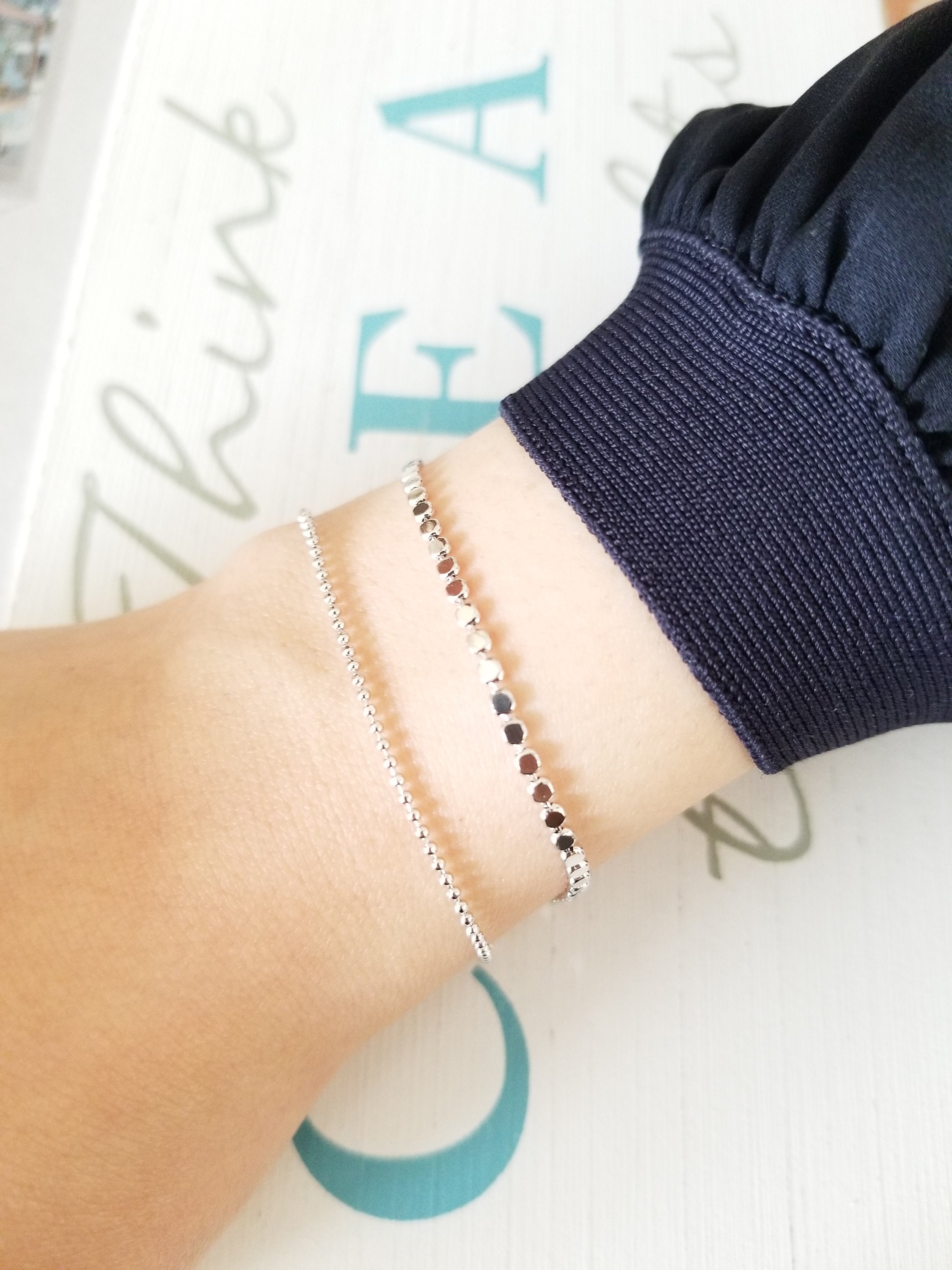 Chain Bracelet / Simple Minimal Bracelet/ Pearl Bracelet / | Etsy