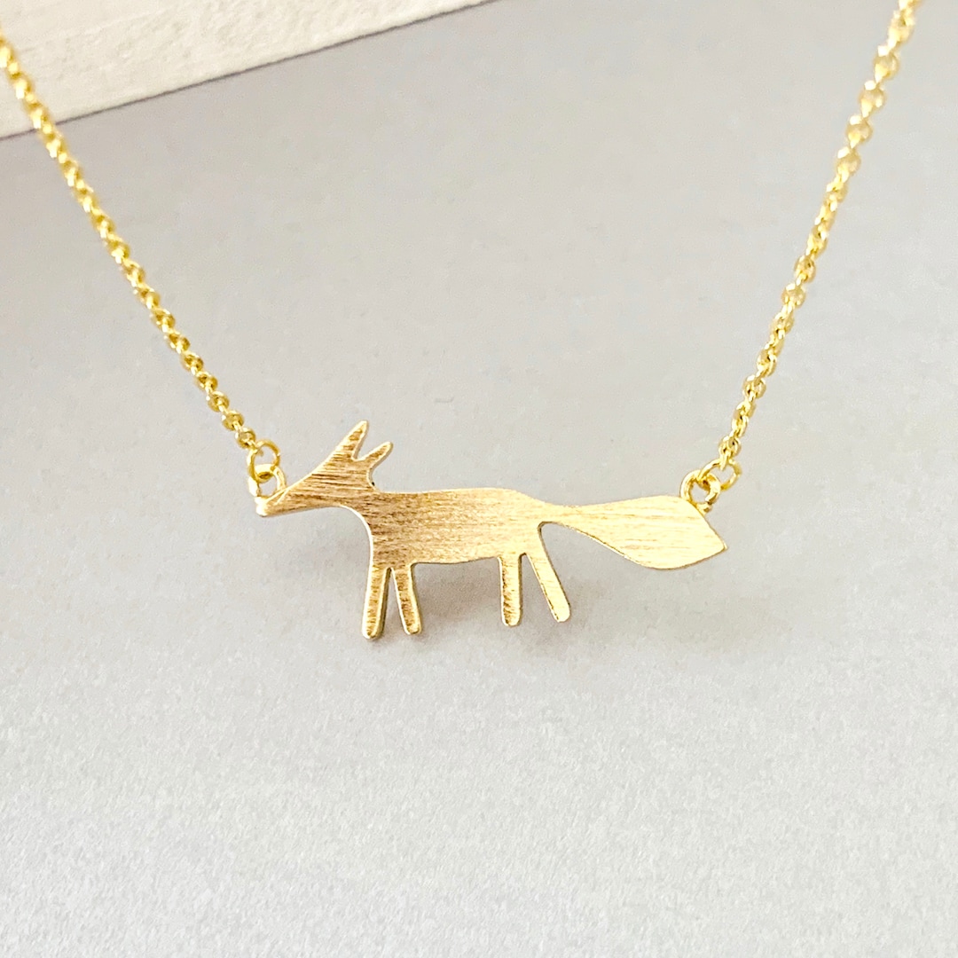 Gold Fox Necklace: Woodland Animal Charm, 16k Gold Plated - Etsy