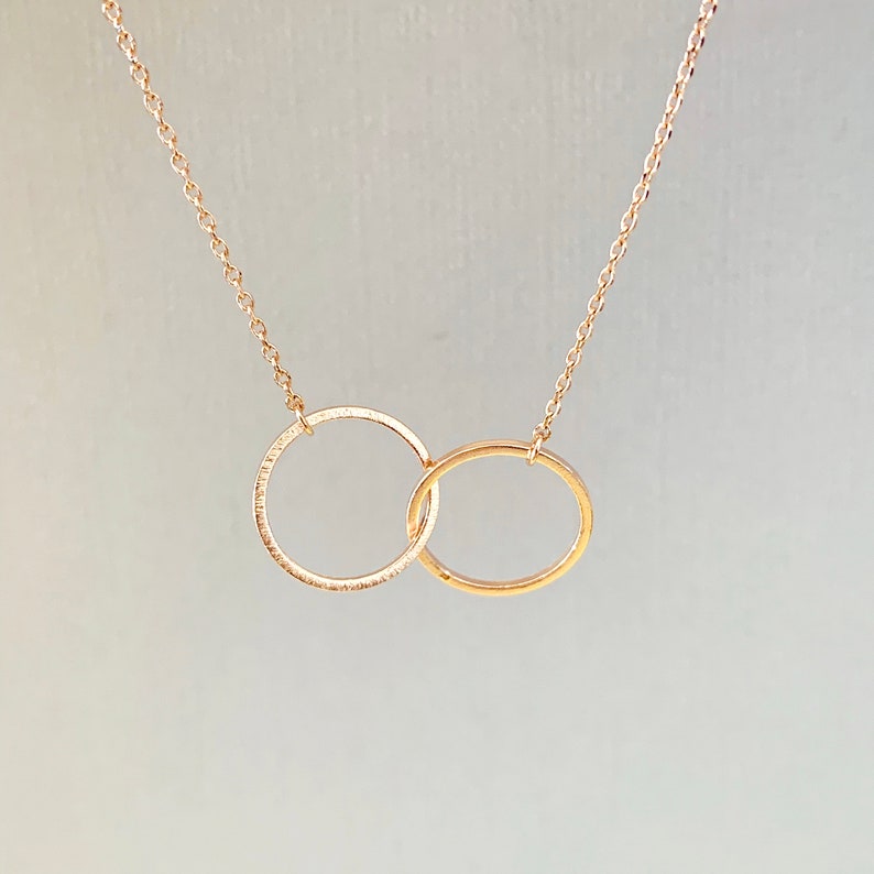Infinity Circle Necklace Interlocking Circle Necklace Double | Etsy