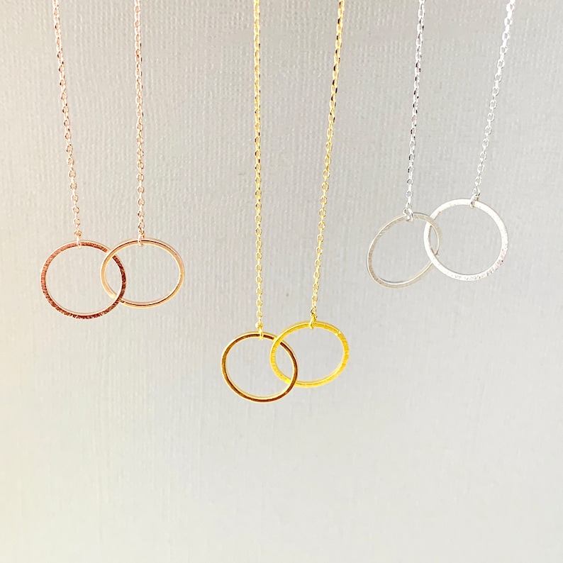 Infinity Circle Necklace Interlocking Circle Necklace Double | Etsy