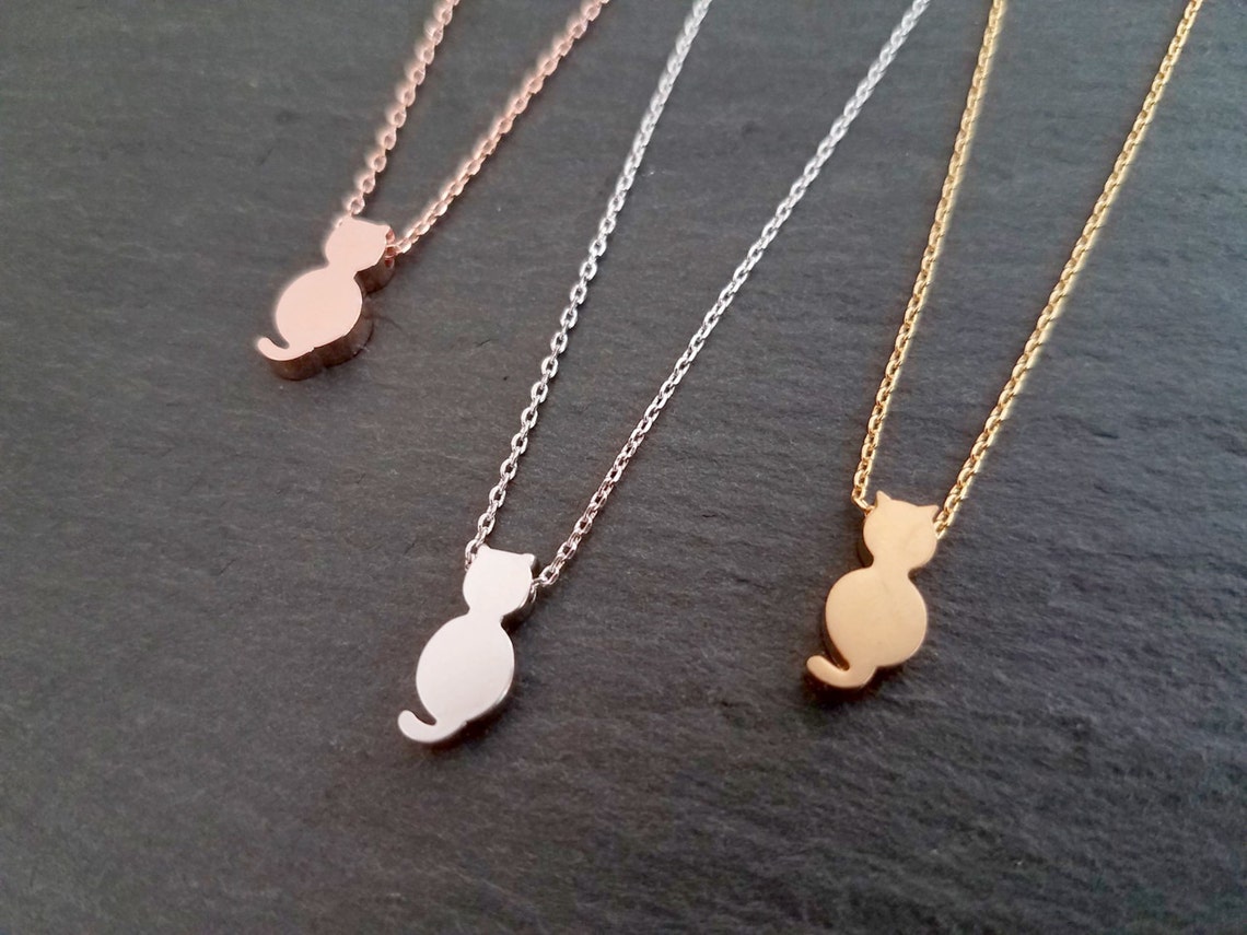 Cat Necklace Kitten Necklace Kitty Necklace Animal - Etsy
