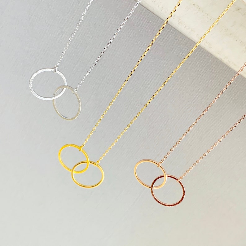 Infinity Circle Necklace Interlocking Circle Necklace Double | Etsy