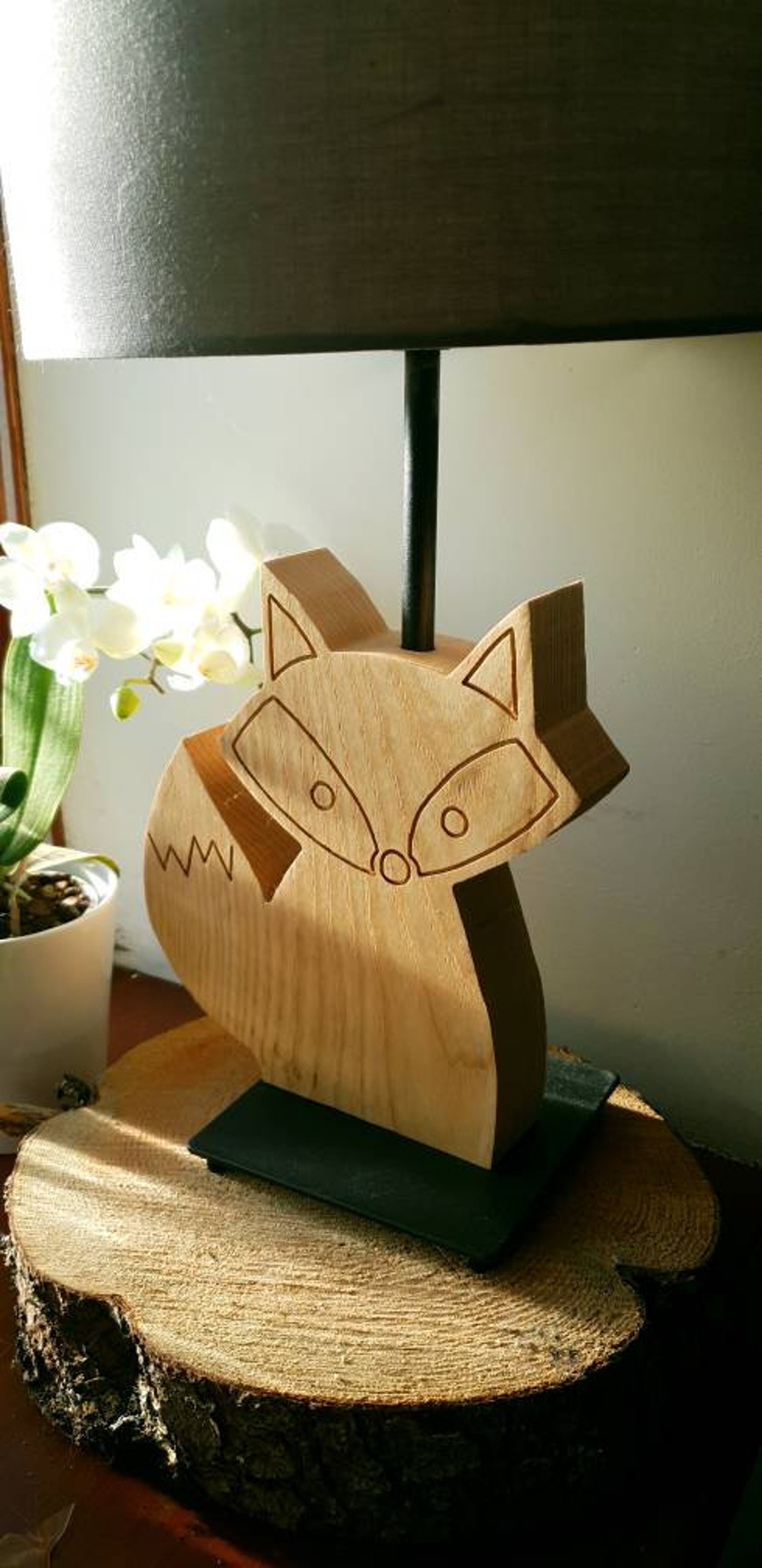 Wooden Fox Table Lamp Base Solid Wood - Etsy