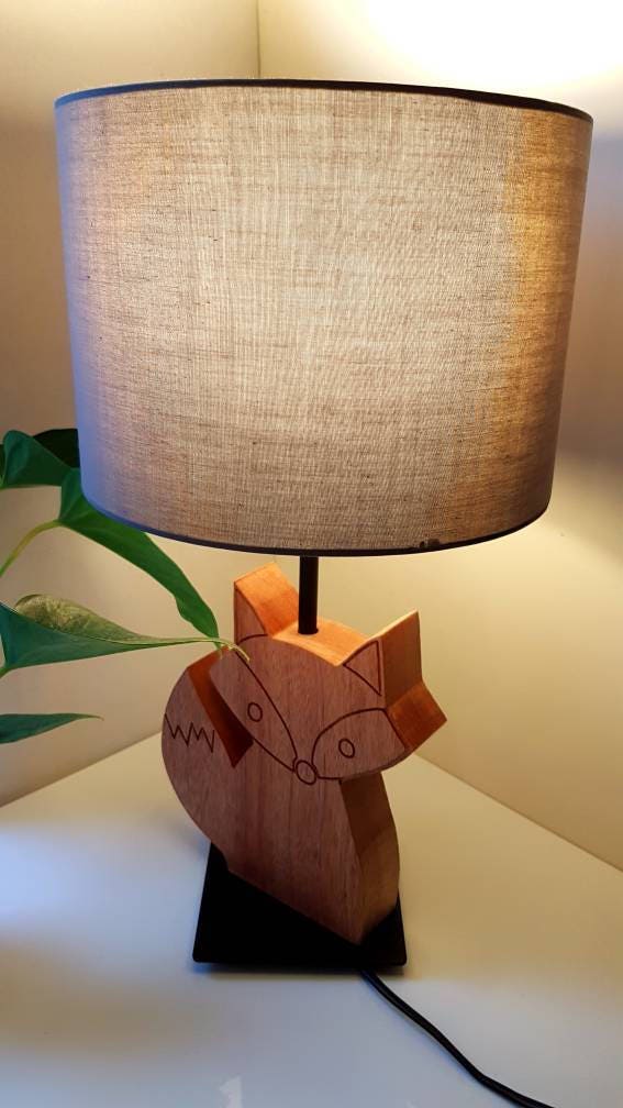 Wooden Fox Table Lamp Base Solid Wood - Etsy