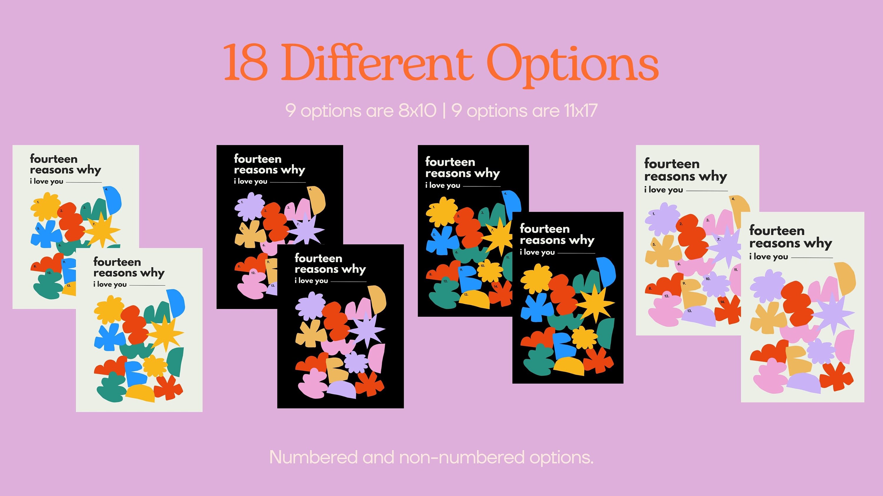 Editable 14 Reasons Why I Love You Canva Template - Etsy