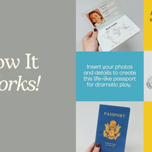 Children's Pretend Play Passport Template | Editable Canva Template for ...