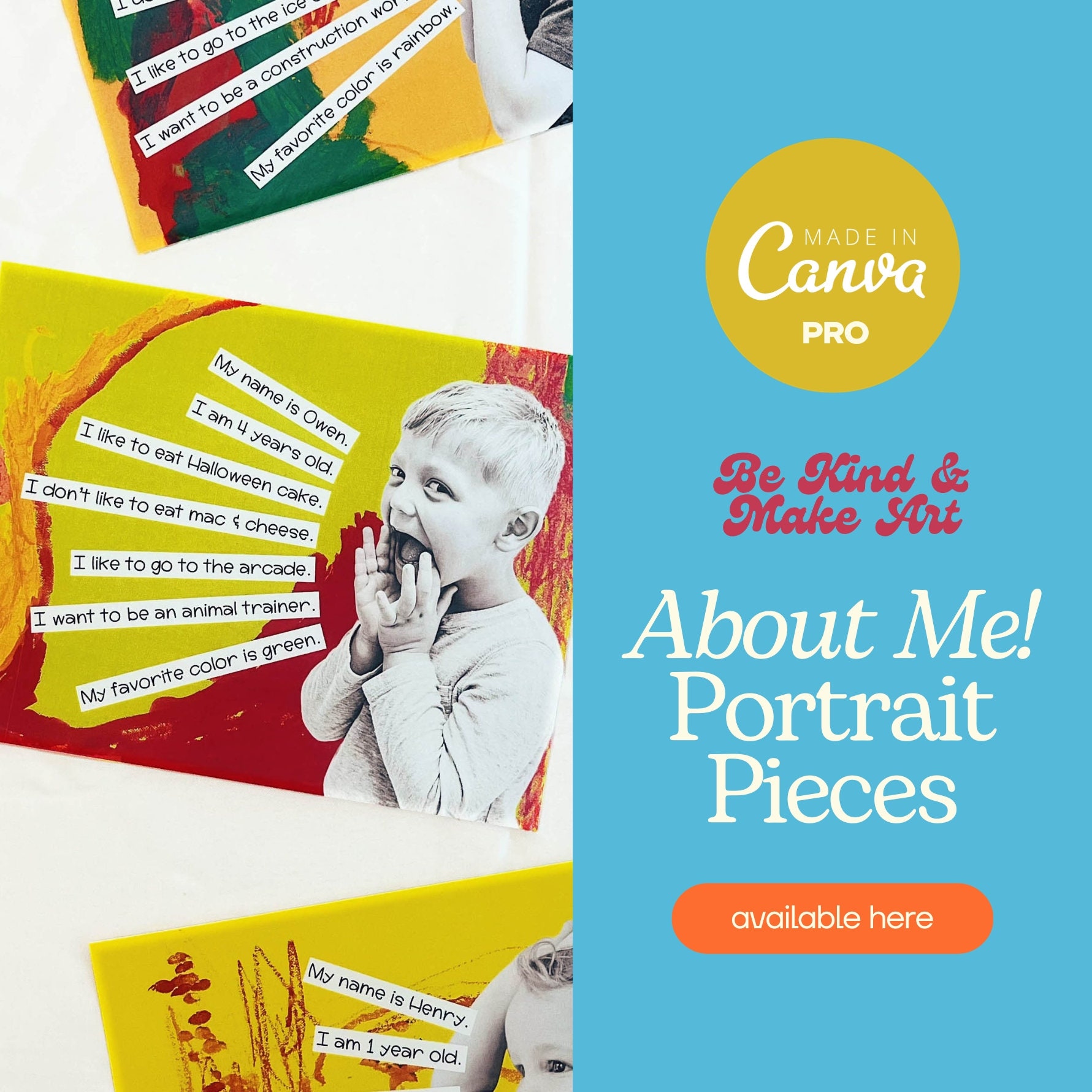 Editable about Me Portrait: Kids' Art Project Viral on Instagram ...