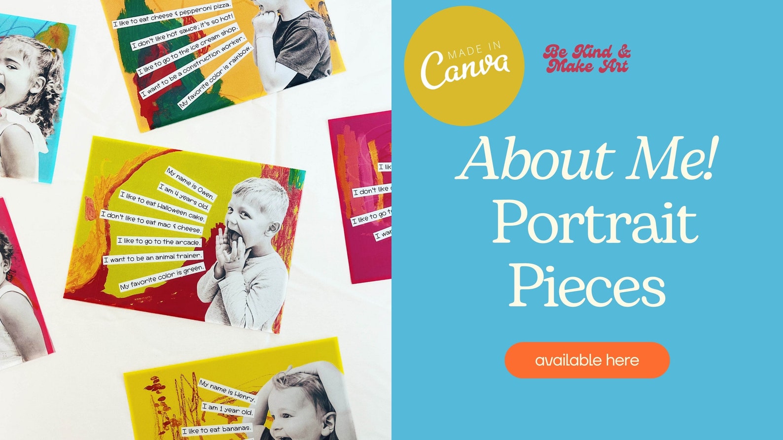 Editable "about Me" Portrait: Kids' Art Project | Viral on Instagram ...