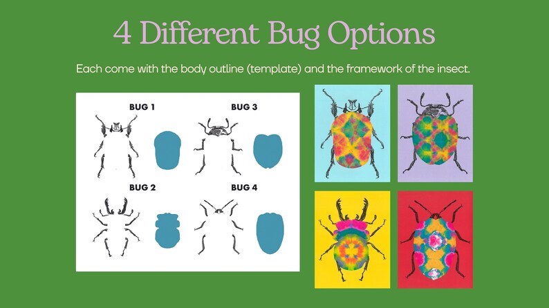 DIY Tie-dye Bugs Art Project | Parent & Child Craft Activity | Printable PDF Guide - Etsy