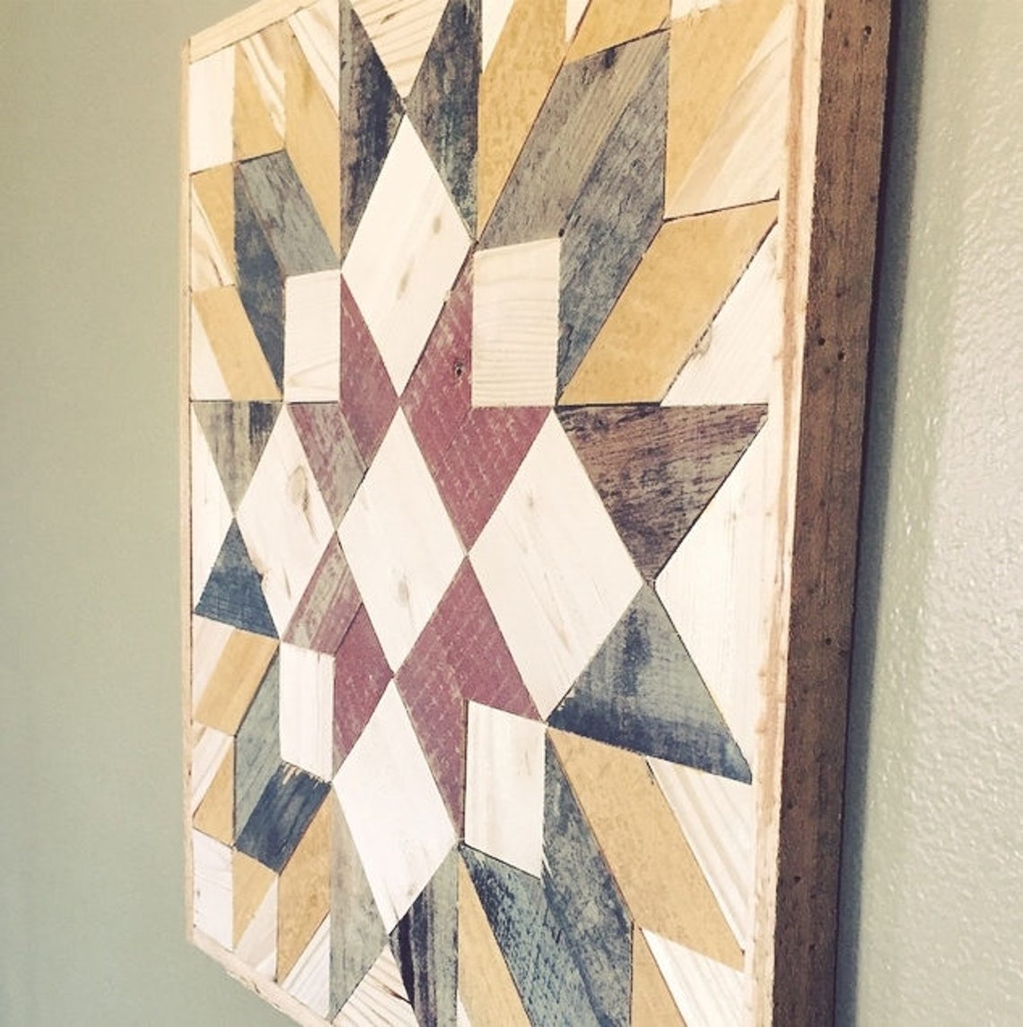 Reclaimed Wood Barn Quilt Square Delectable Mountains Quilt Block - Etsy
