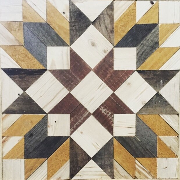 Reclaimed Wood Barn Quilt Square Delectable Mountains Quilt Block - Etsy