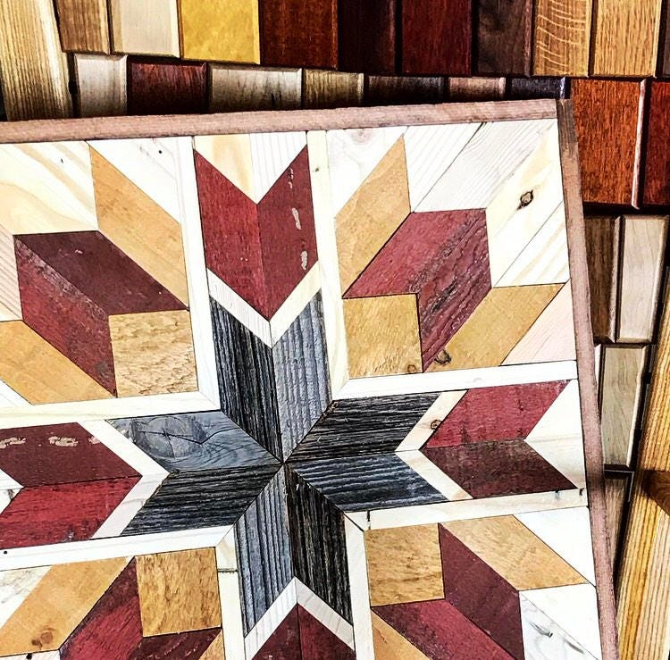Autumn Blossom Reclaimed Wood Quilt Square - Etsy