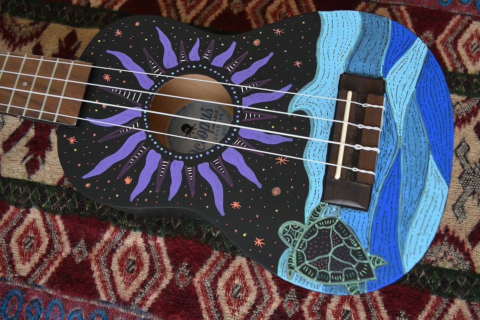 Cosmic Turtle Hand Painted Soprano Ukulele | Etsy