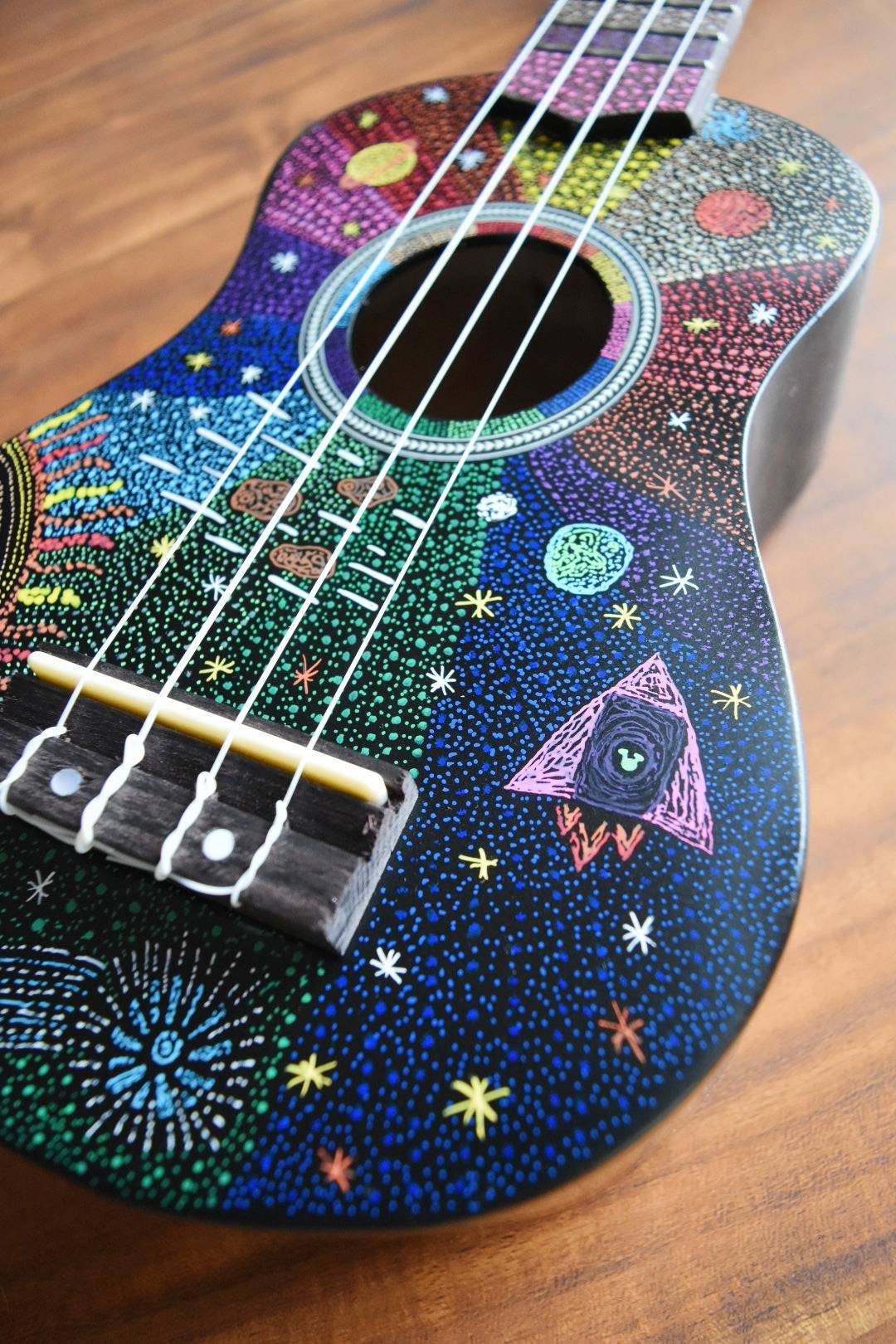 Rainbow Space Hand Painted Ukulele - Etsy