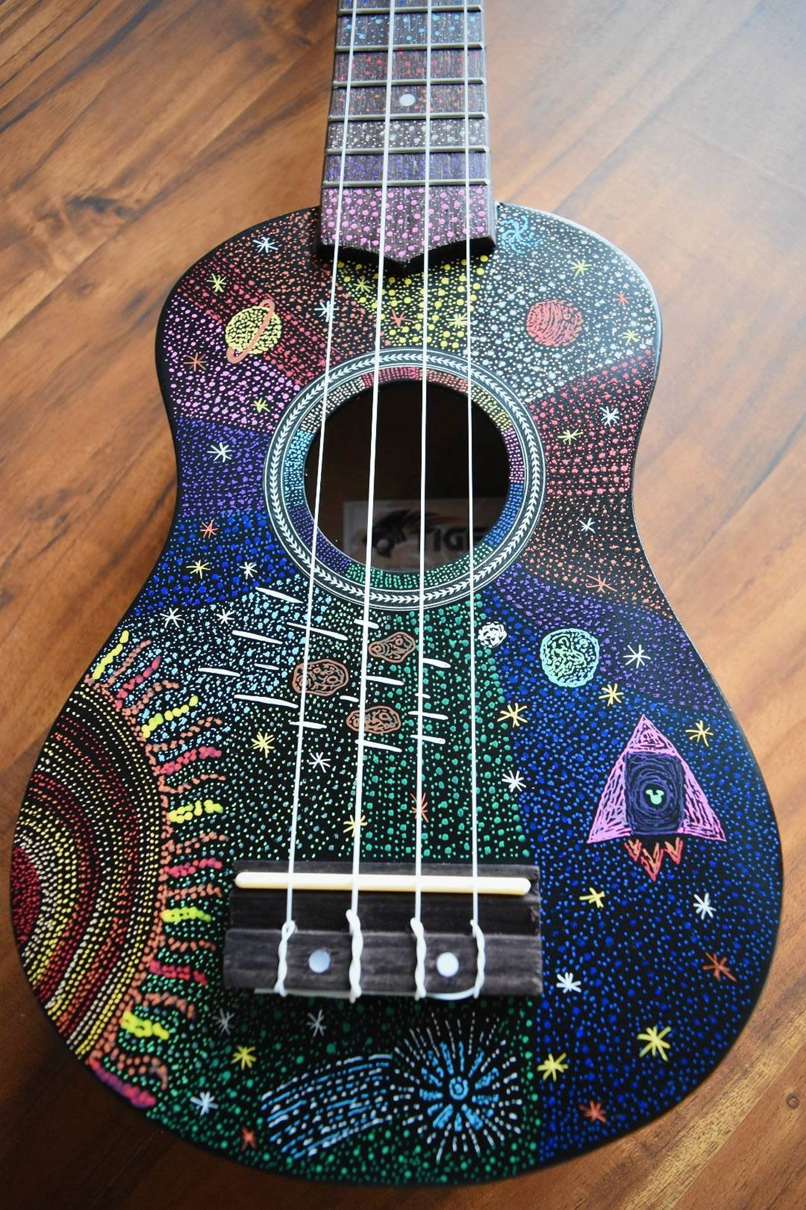 Rainbow Space Hand Painted Ukulele - Etsy