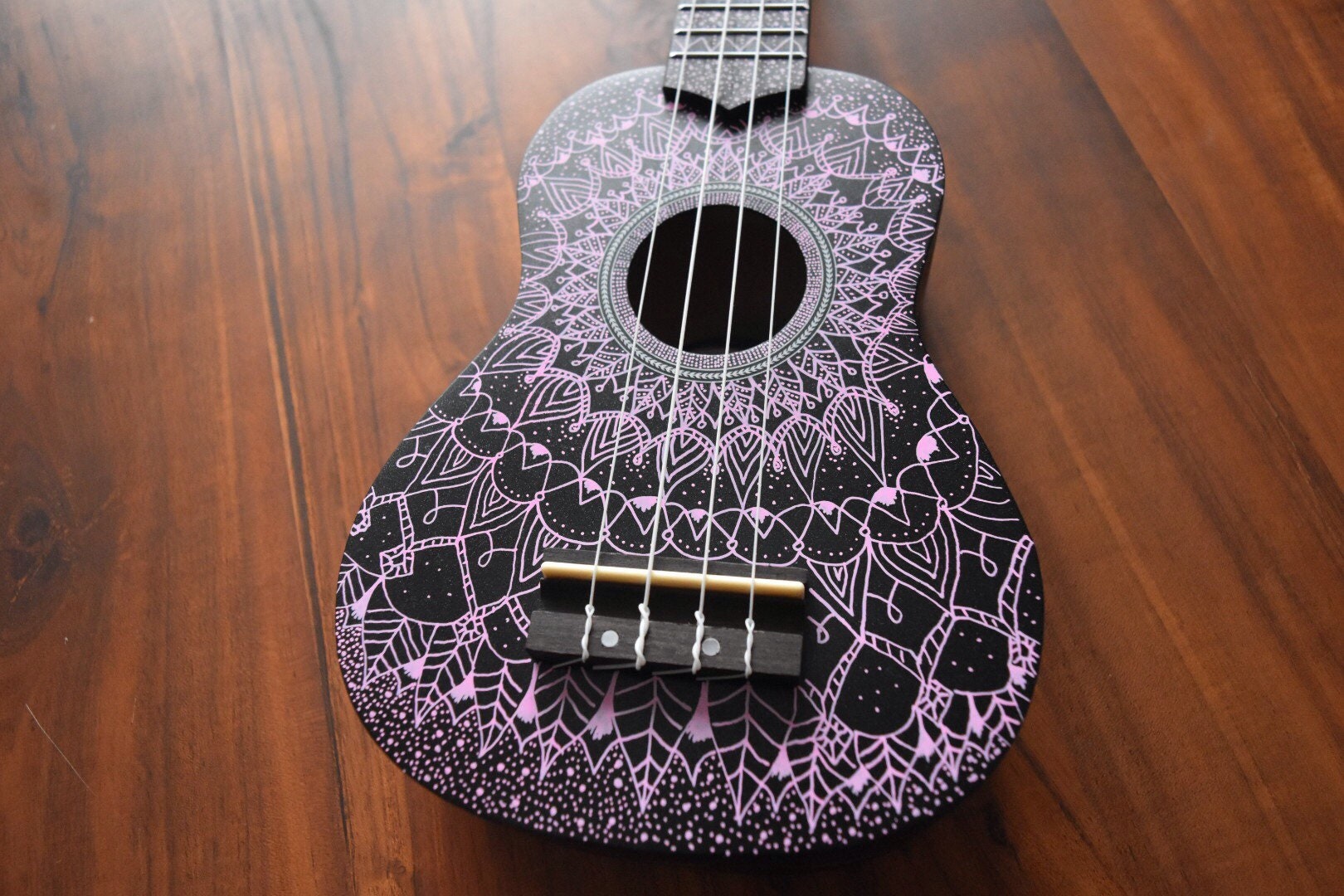 Spring Bloom Leaf Mandala Hand Painted Soprano Ukulele | Etsy