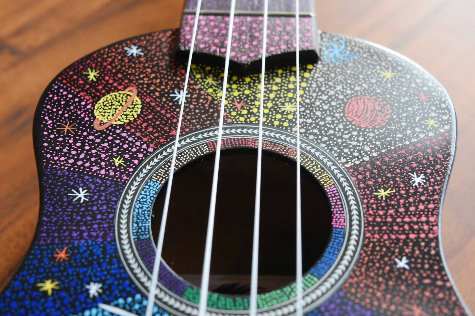 Rainbow Space Hand Painted Ukulele - Etsy