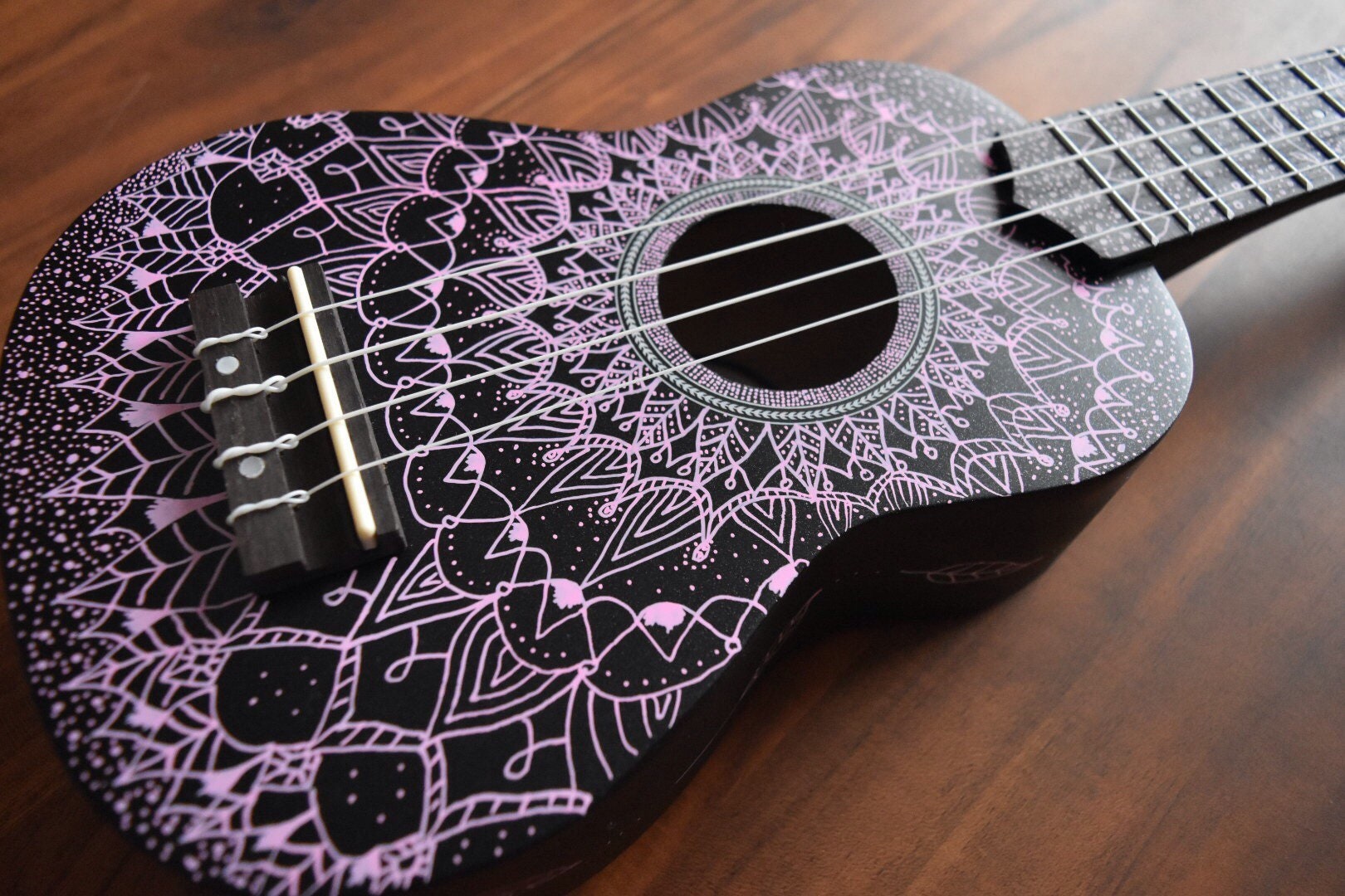 Spring Bloom Leaf Mandala Hand Painted Soprano Ukulele | Etsy