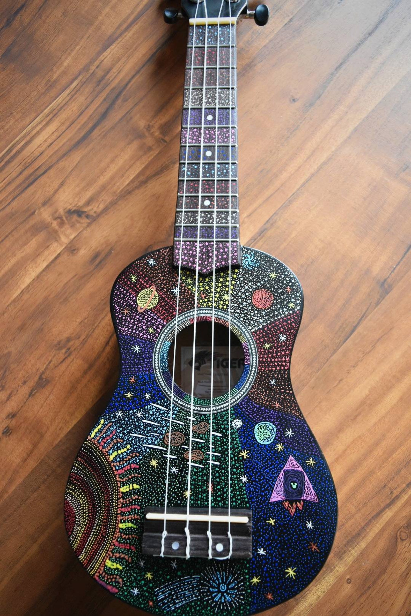 Rainbow Space Hand Painted Ukulele - Etsy